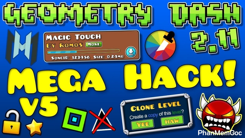 Tải Geometry Dash MOD APK (Menu, Full Skin, Bất Tử, Vô Hạn Tiền) v2.2.143